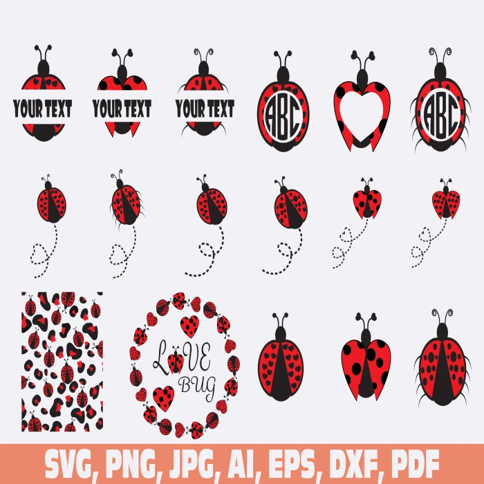 lady bug svg png, lady bug name frame svg, ladybug seamless, birthday ...