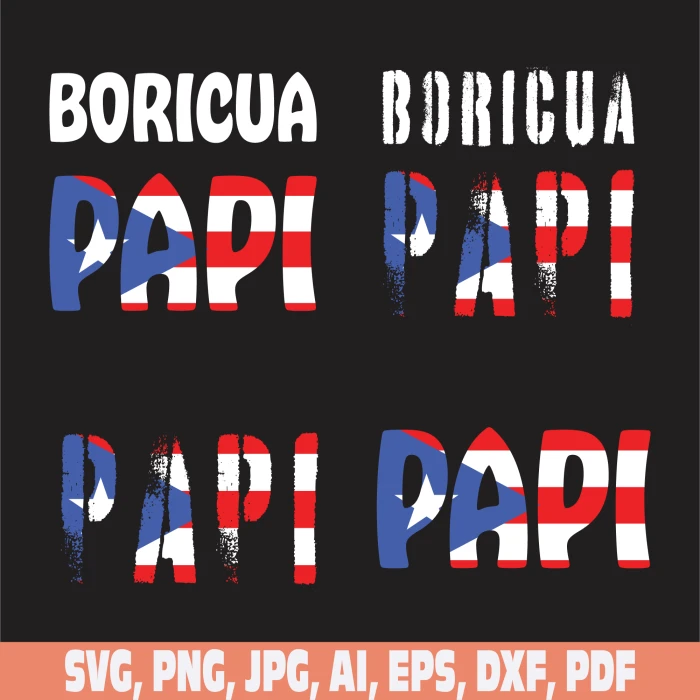 Puerto Rico Boricua Papi SVG, dad svg png, Puerto Rico Flag Father's ...